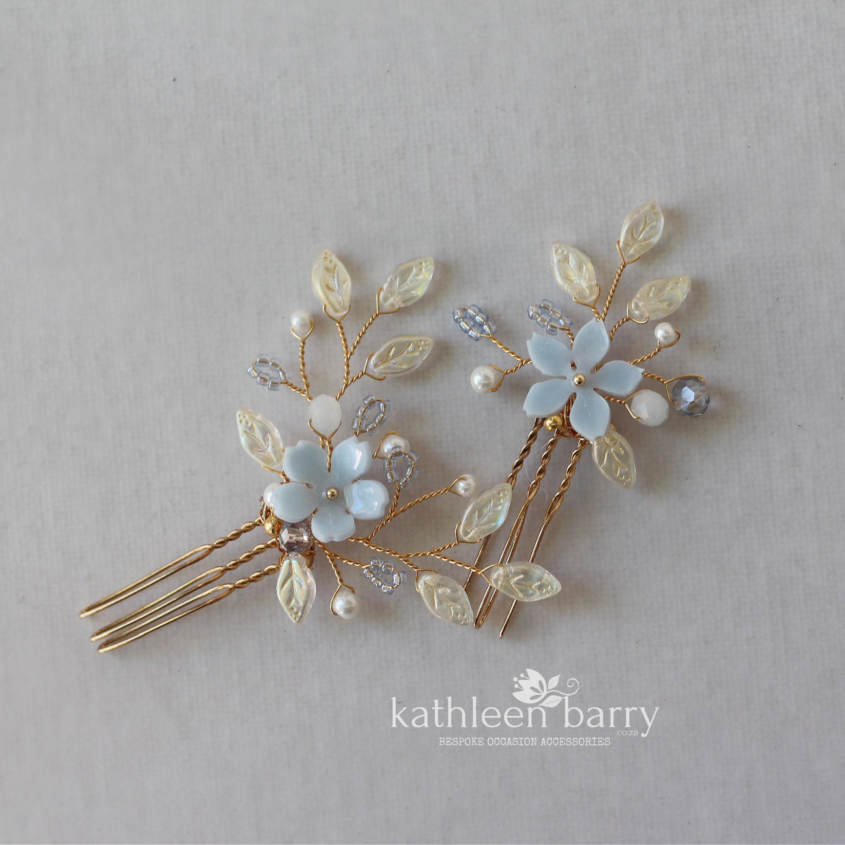 Dainty wedding hair pin set two styles or sold individually, colors can ...