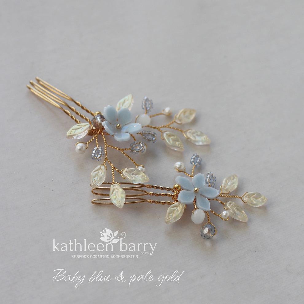 Dainty wedding hair pin set two styles or sold individually, colors can ...