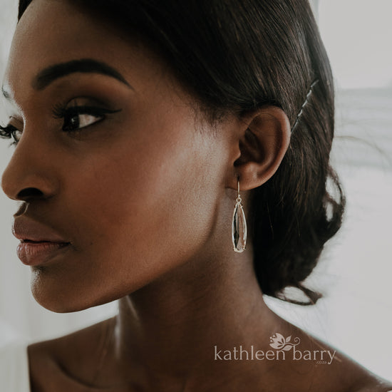 Kendra facetted clear drop gold earring - gold finish only – Kathleen ...